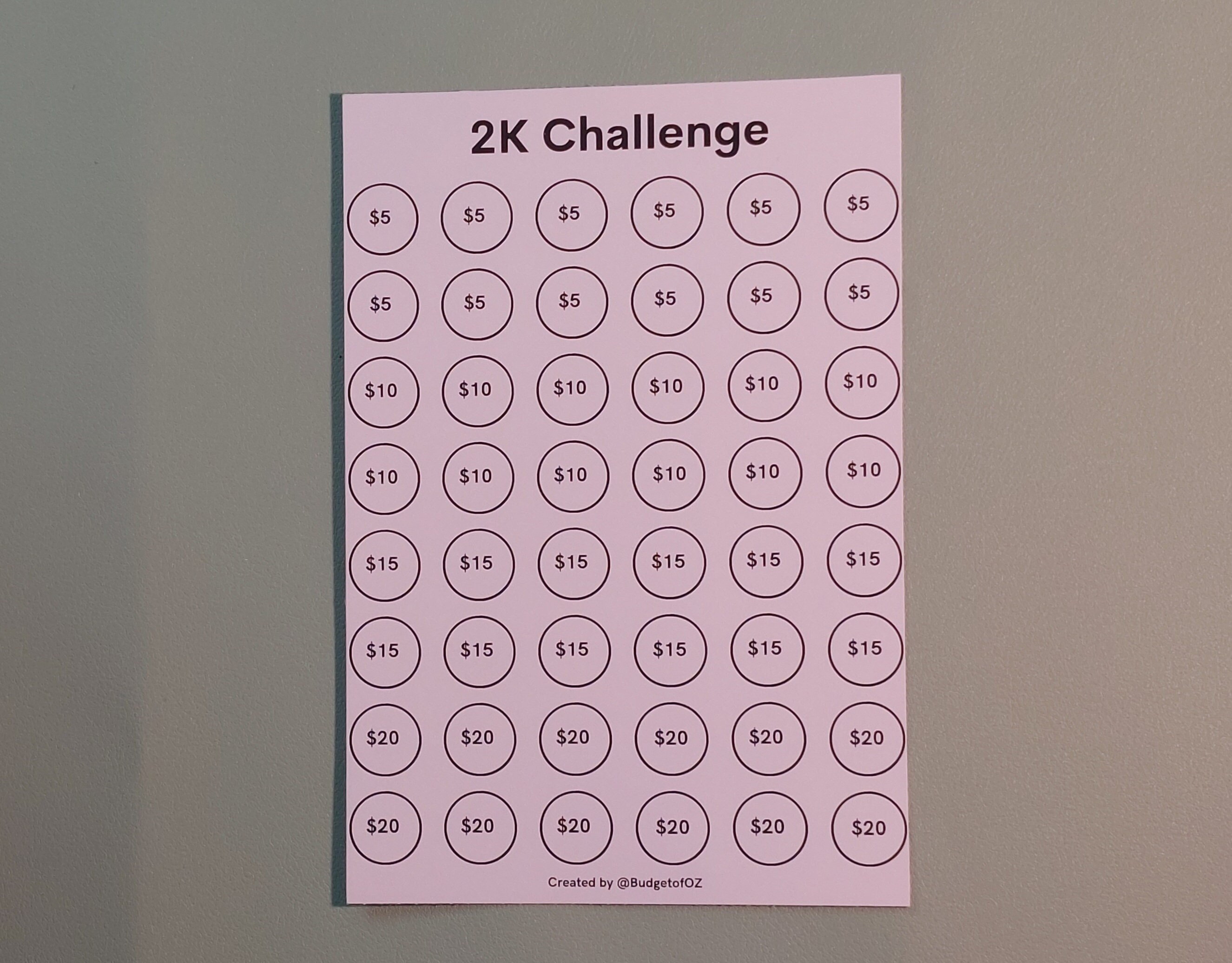 Printable A5 2K Savings Challenge Tracker - Etsy