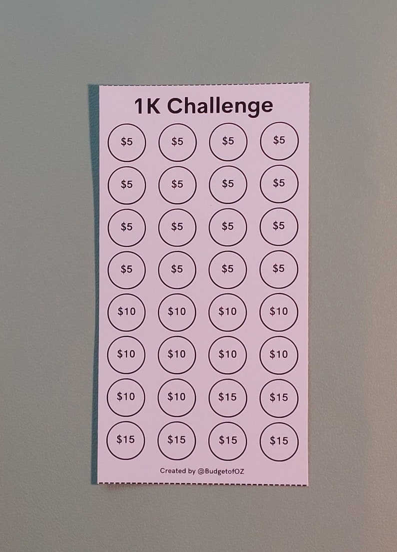 Printable A6 1K Savings Challenge Tracker - Etsy