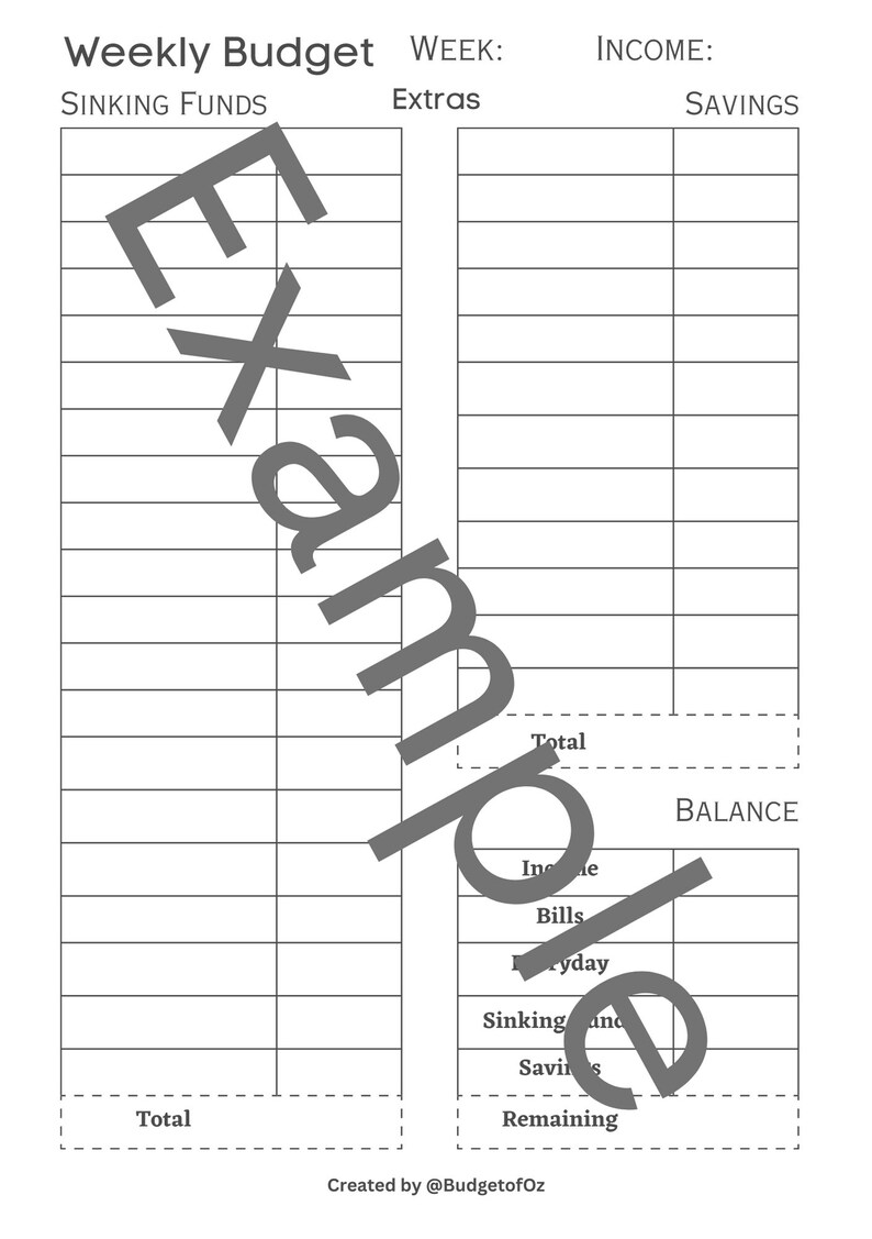 Printable Weekly Undated Budget Planner - 6 Months - Etsy