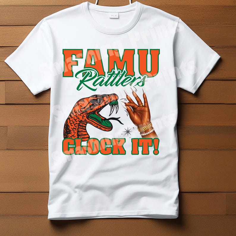 Custom FAMU Rattlers, Clock It, Florida A&M, Rattlers, Clock That Tea ...