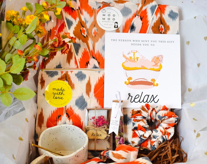 Relaxation Gift Box Hygge Indian Kimono Selfcare Kit Birthday Gift for ...