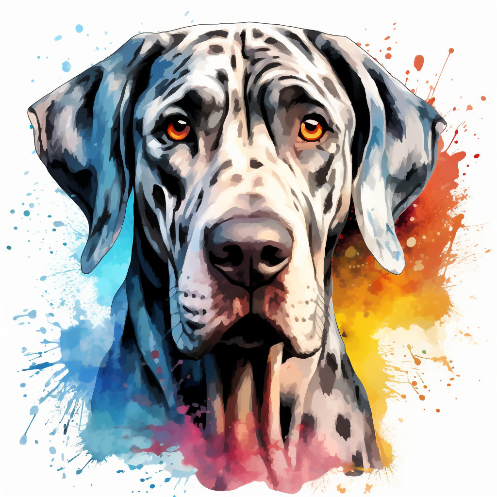 Great Dane Watercolor Design, Digital Product. - Etsy