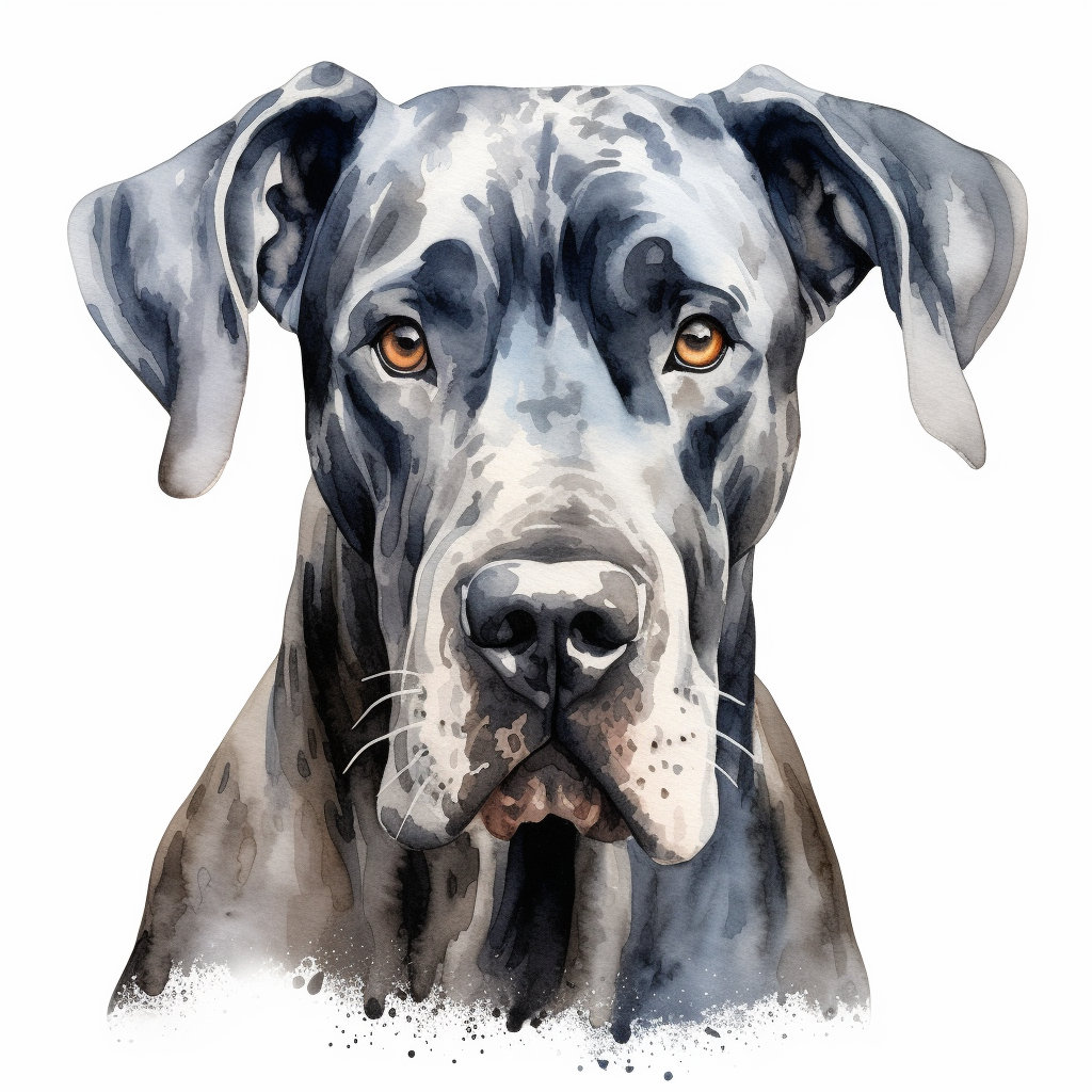 Great Dane Watercolor Design, Digital Product. - Etsy