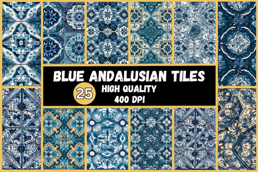 25 Andalusian Tiles Seamless Patterns Digital Paper Set, High Quality ...