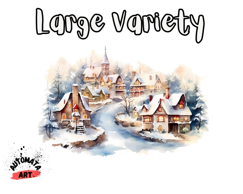 12 Watercolor Transparent Winter Clipart Bundle, Printable Digital ...