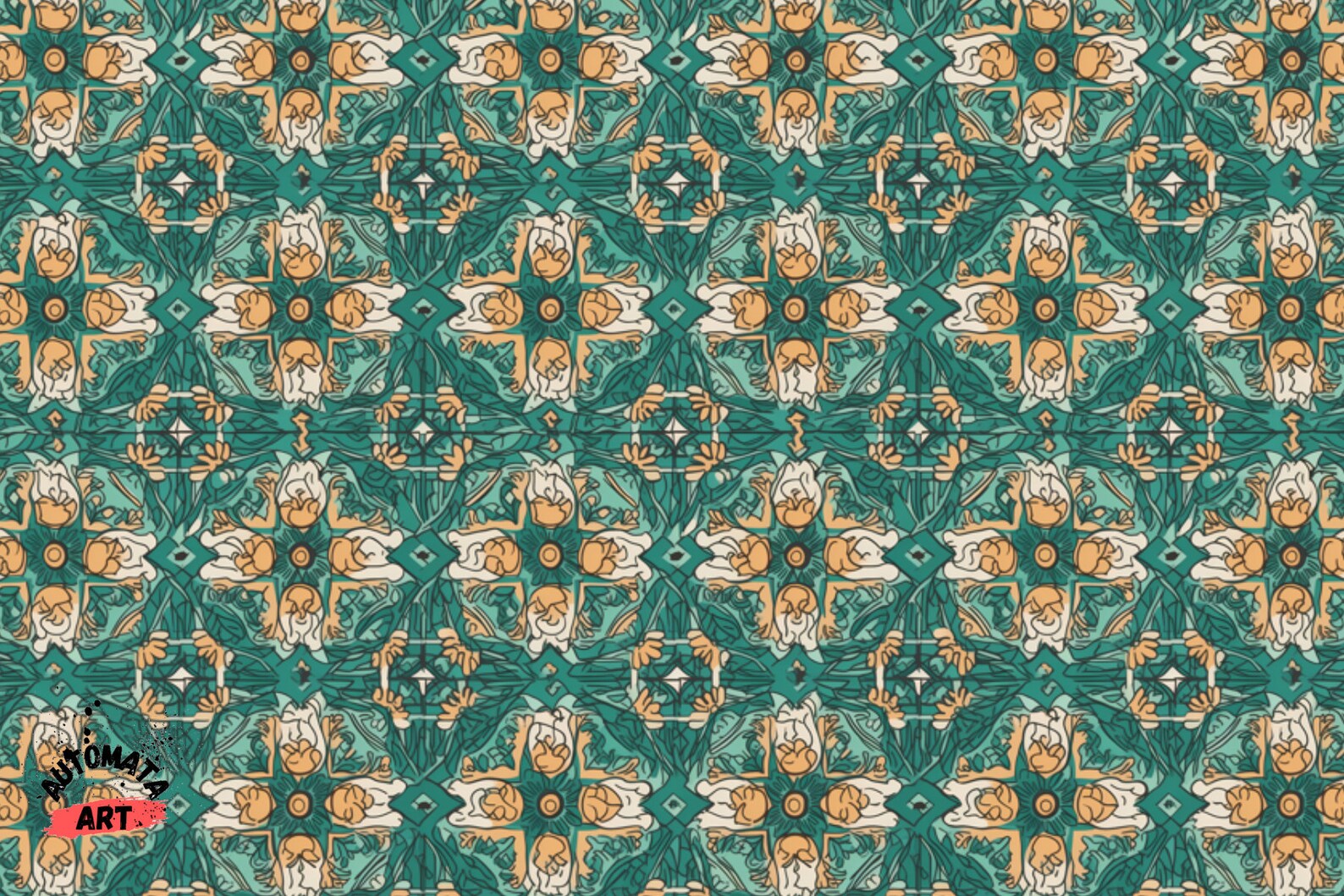 25 Green Andalusian Tile Arabesque Seamless Patterns, High Quality ...