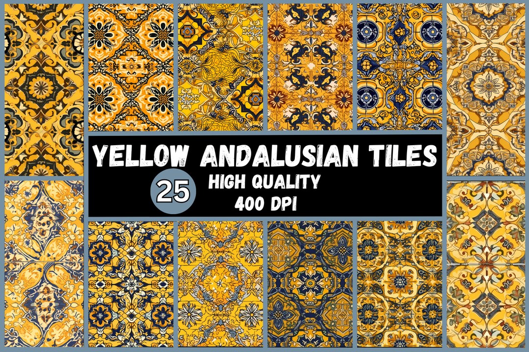 25 Andalusian Tiles Seamless Patterns Digital Paper Set, High Quality ...