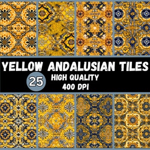 25 Andalusian Tiles Seamless Patterns Digital Paper Set High - Etsy