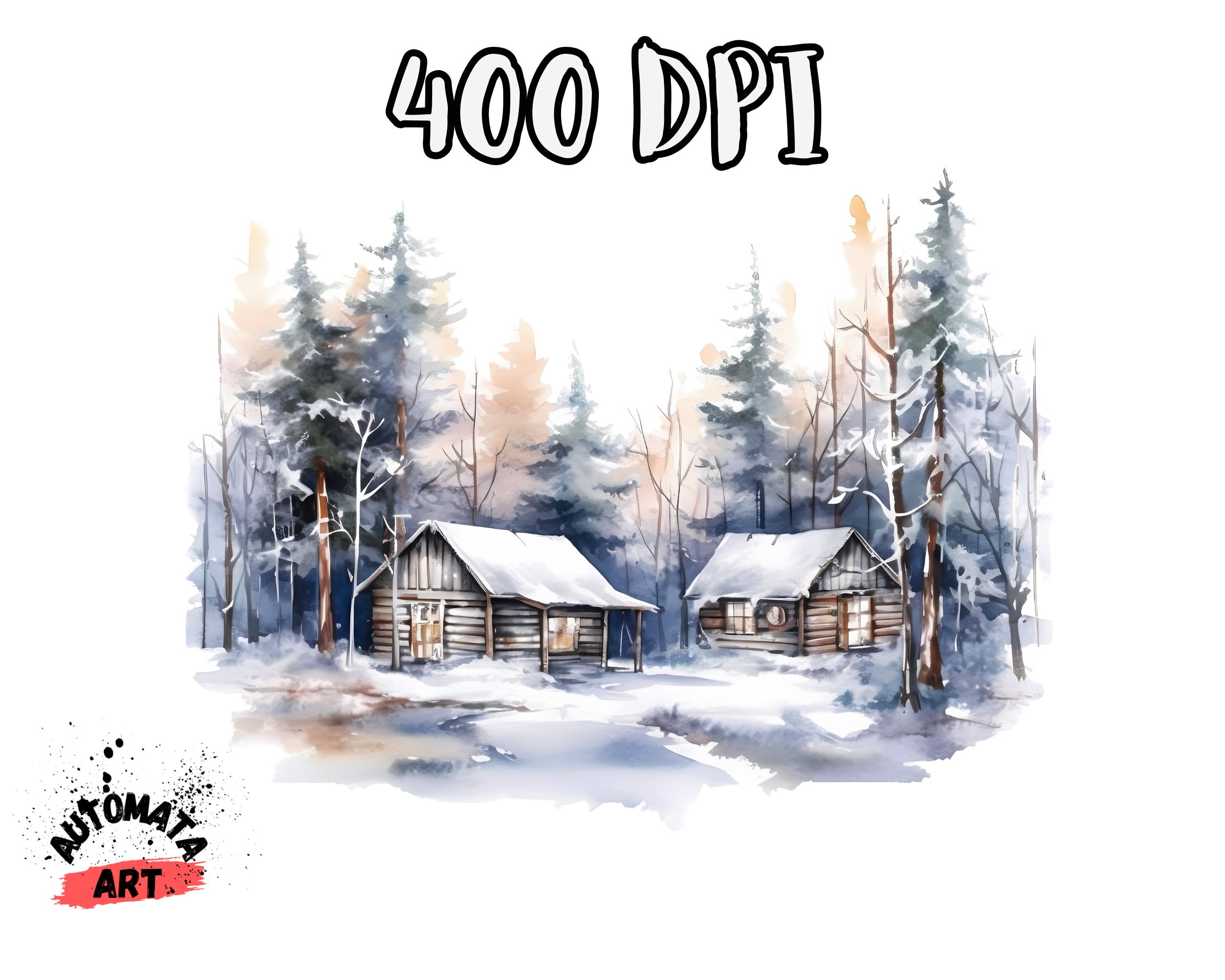 12 Watercolor Transparent Winter Clipart Bundle, Printable Digital ...