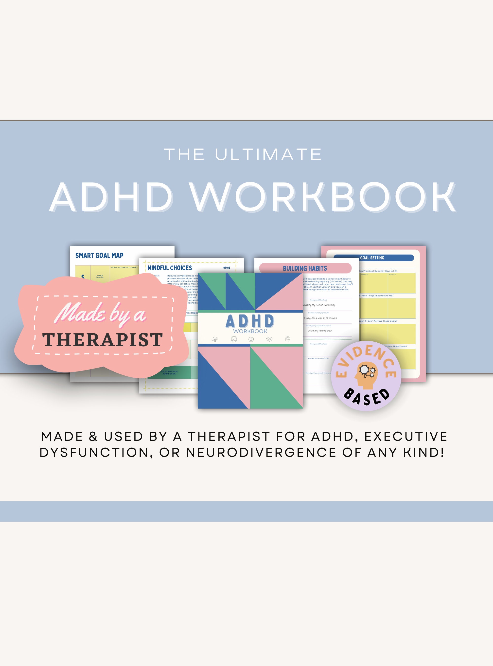 Digital ADHD Workbook, Made by Therapist Productivity Planner ...