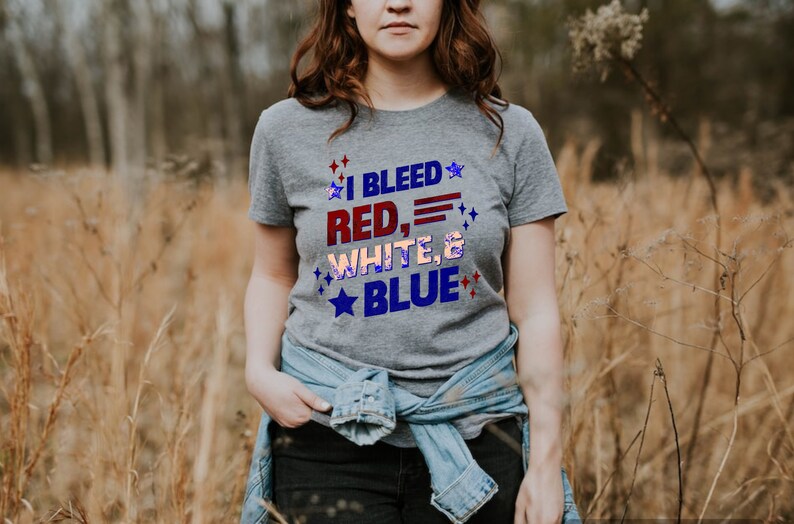 I Bleed Red White and Blue PNG Svg and Pdf Files, 4th of July PNG Svg ...