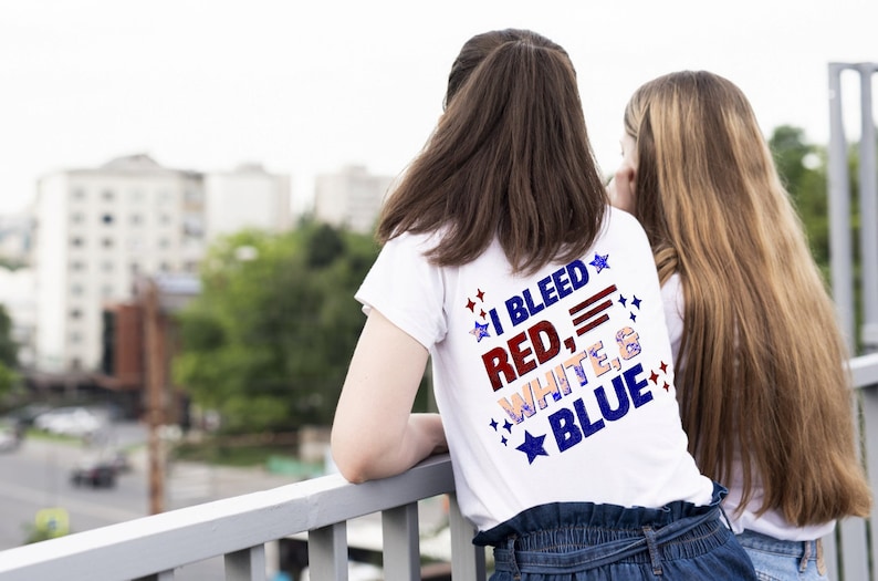 I Bleed Red White and Blue PNG Svg and Pdf Files, 4th of July PNG Svg ...