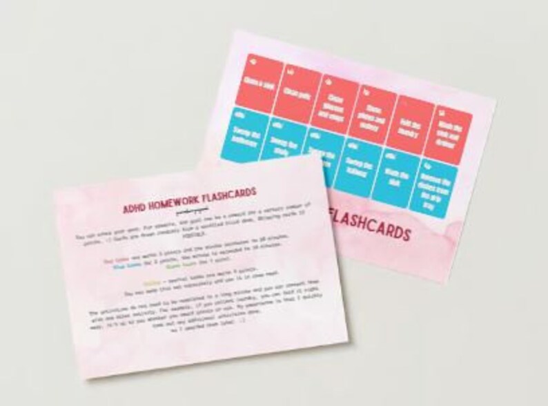 ADHD House Chores Flashcards | Decluttering Feature - Etsy