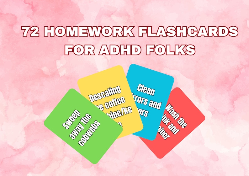 ADHD House Chores Flashcards | Decluttering Feature - Etsy
