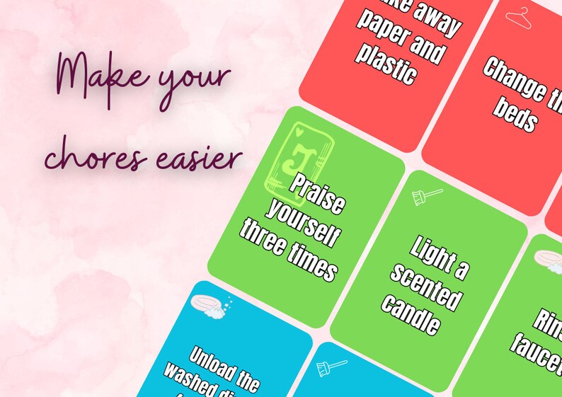 ADHD House Chores Flashcards | Decluttering Feature - Etsy