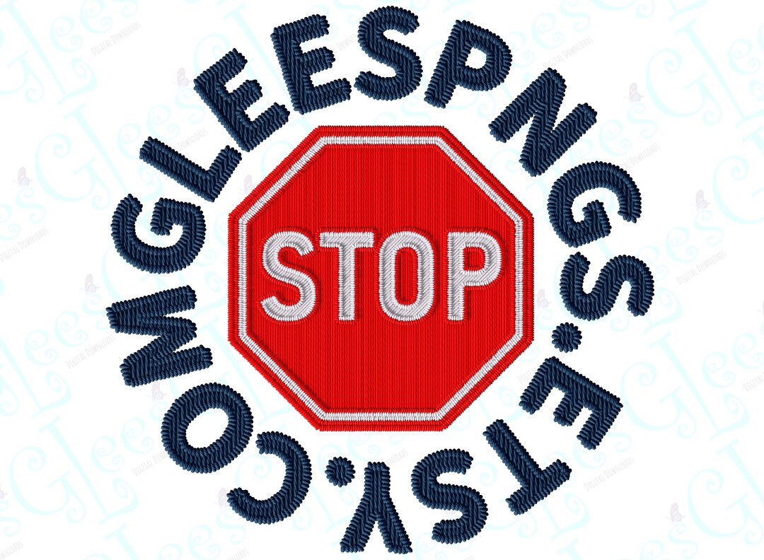 Stop Sign PNG | Embroidery Applique | Stitch Like | Applique | Patch ...