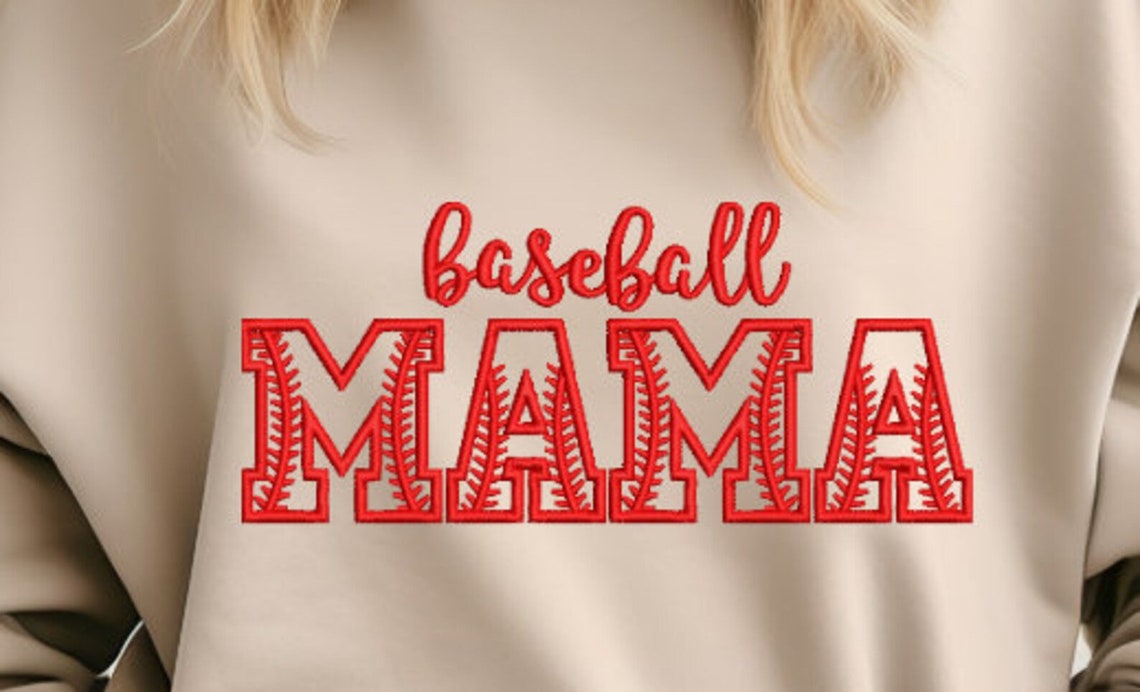 Baseball Mama Embroidery Applique Instant Download T Shirts Sweat ...