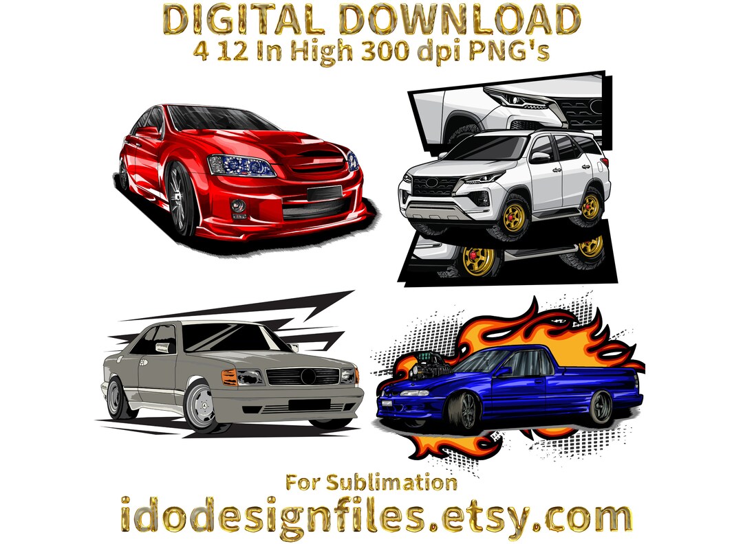 Race Cars Racing Sublimation Graphic Designs Digital Downloads Print ...