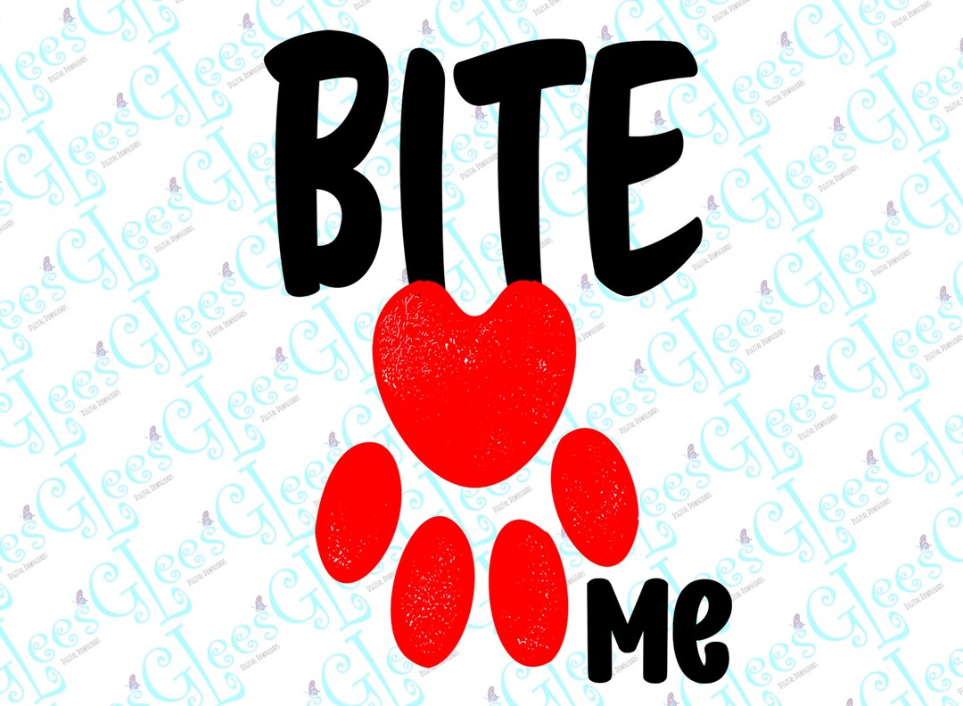 Bite Me Heart Dog Clothes Png Dog Png Dog Shirts for Printing Extra ...