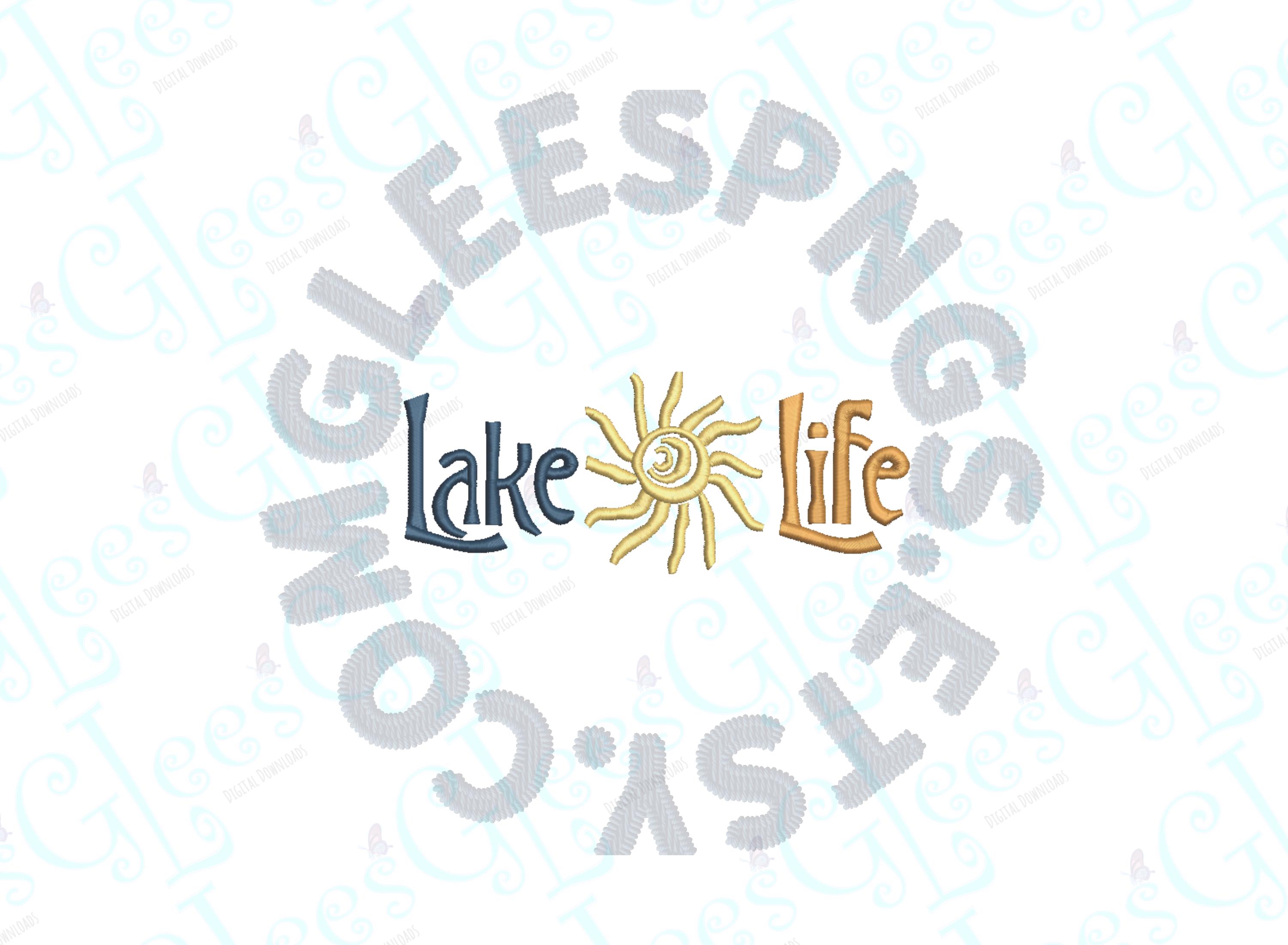 Lake Life Sun Embroidery Instant Download T Shirts Sweat Shirts Machine ...