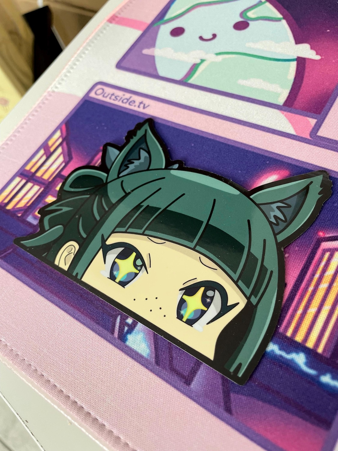 Mao~meow Peeker Sticker - Etsy