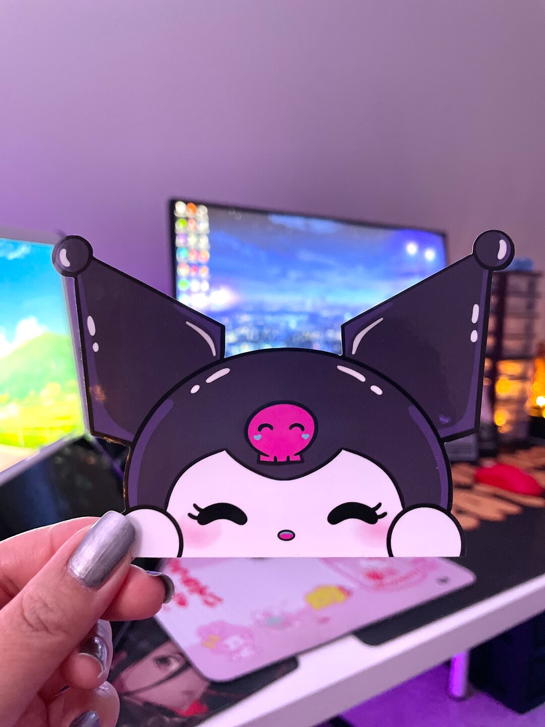 Kuro Bunny Peeker Sticker - Etsy