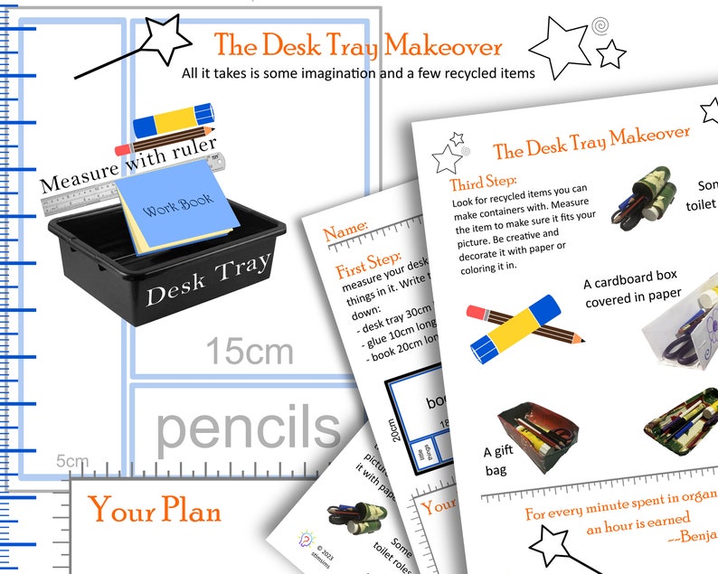 The Desk Tray Makeover Challenge - A4 Worksheet and A3 Poster - Etsy
