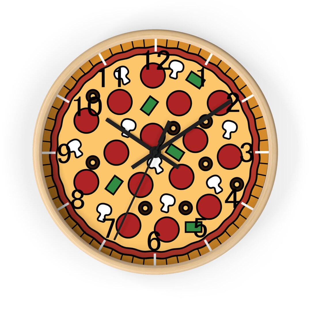 Pizza Wall Clock Italian Pizza Wall Art Pizzaria Decor Restorate Clock ...