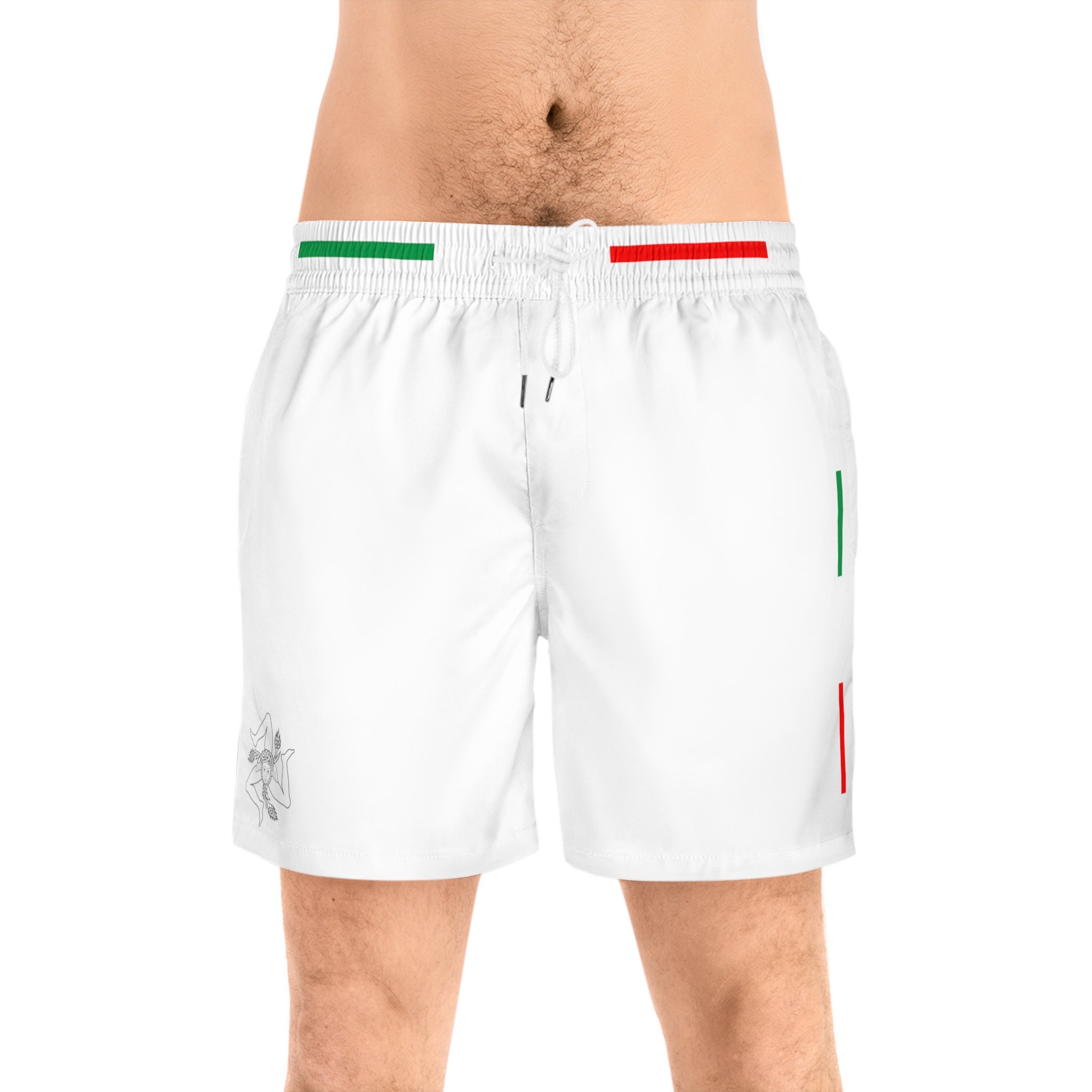 Italian Flag Swim Shorts Sicilian Trinacria Pool Shorts Beach Summer ...