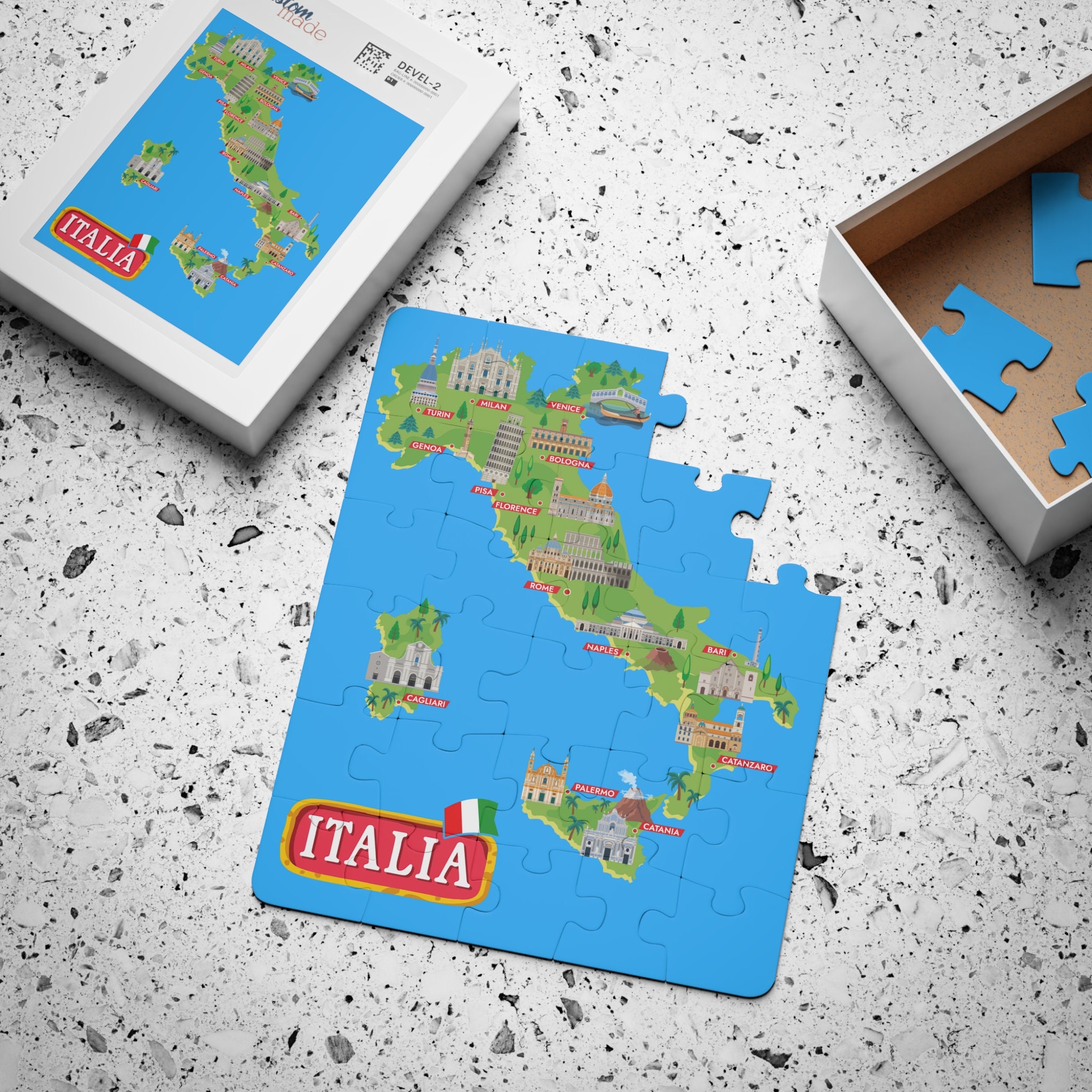 Map of Italy Kids' Puzzle Authentic Gift for Kids Italian City Map ...