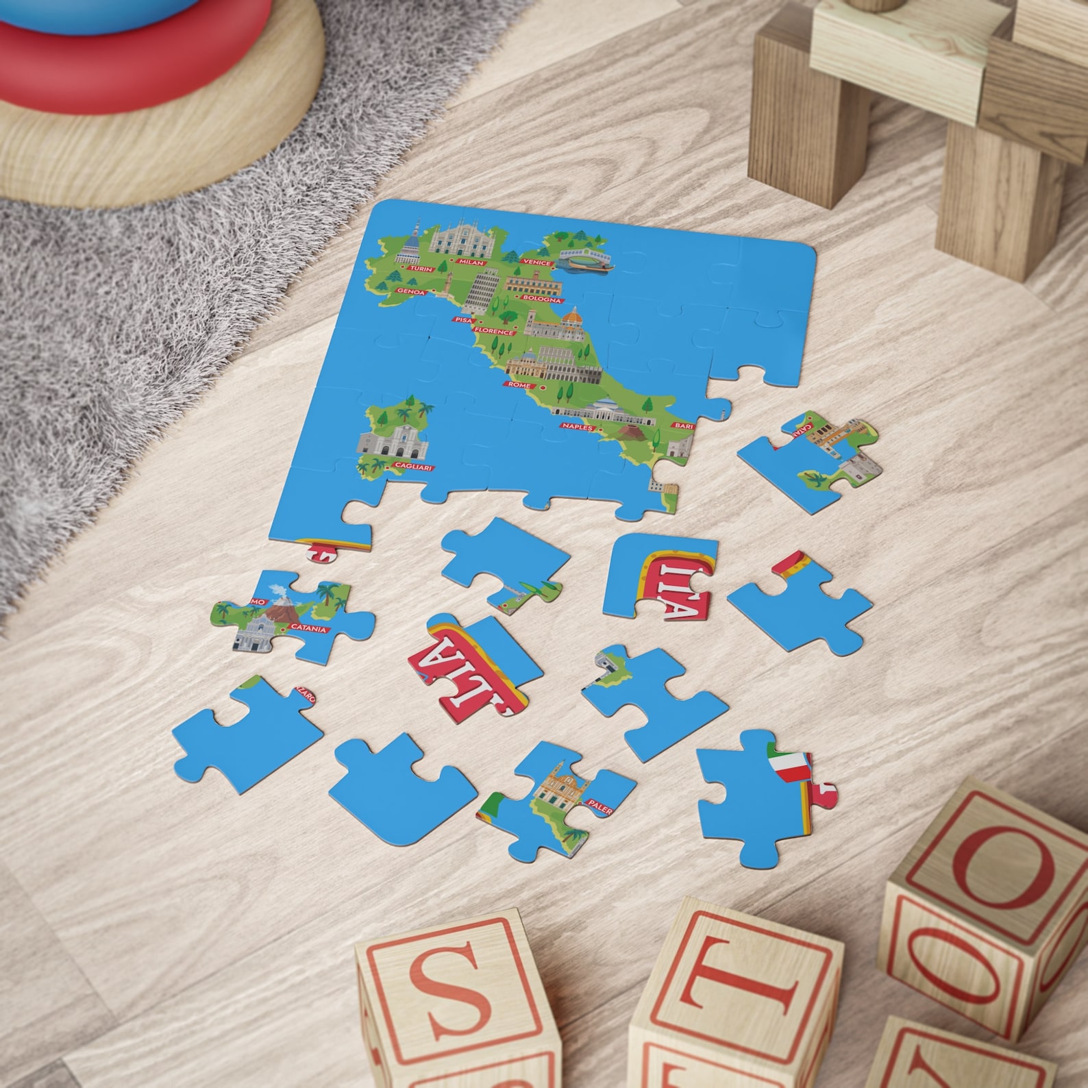 Italy Map Kids' Puzzle: Educational Italian City Map Gift - Etsy