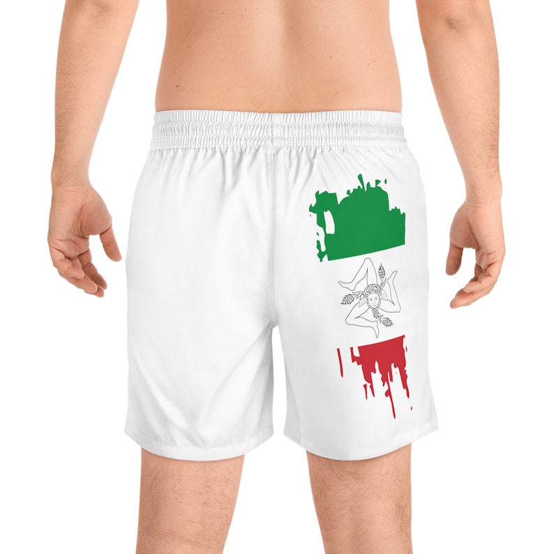 Italian Flag Swim Shorts Sicilian Trinacria Pool Shorts Beach Summer ...