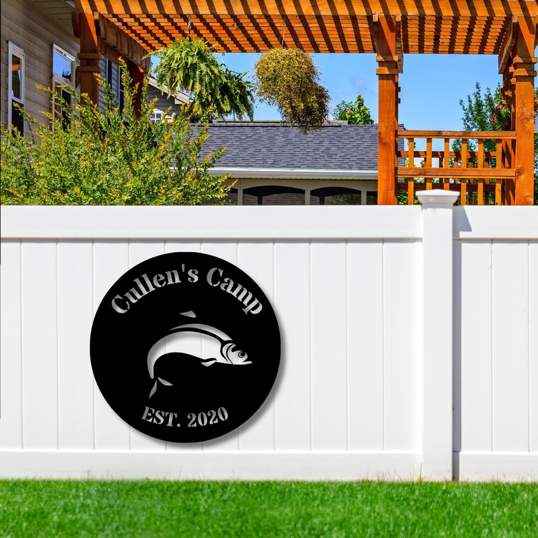 Custom Camp Sign, Metal Fishing Sign, Fishing Camp Sign, Personalized ...