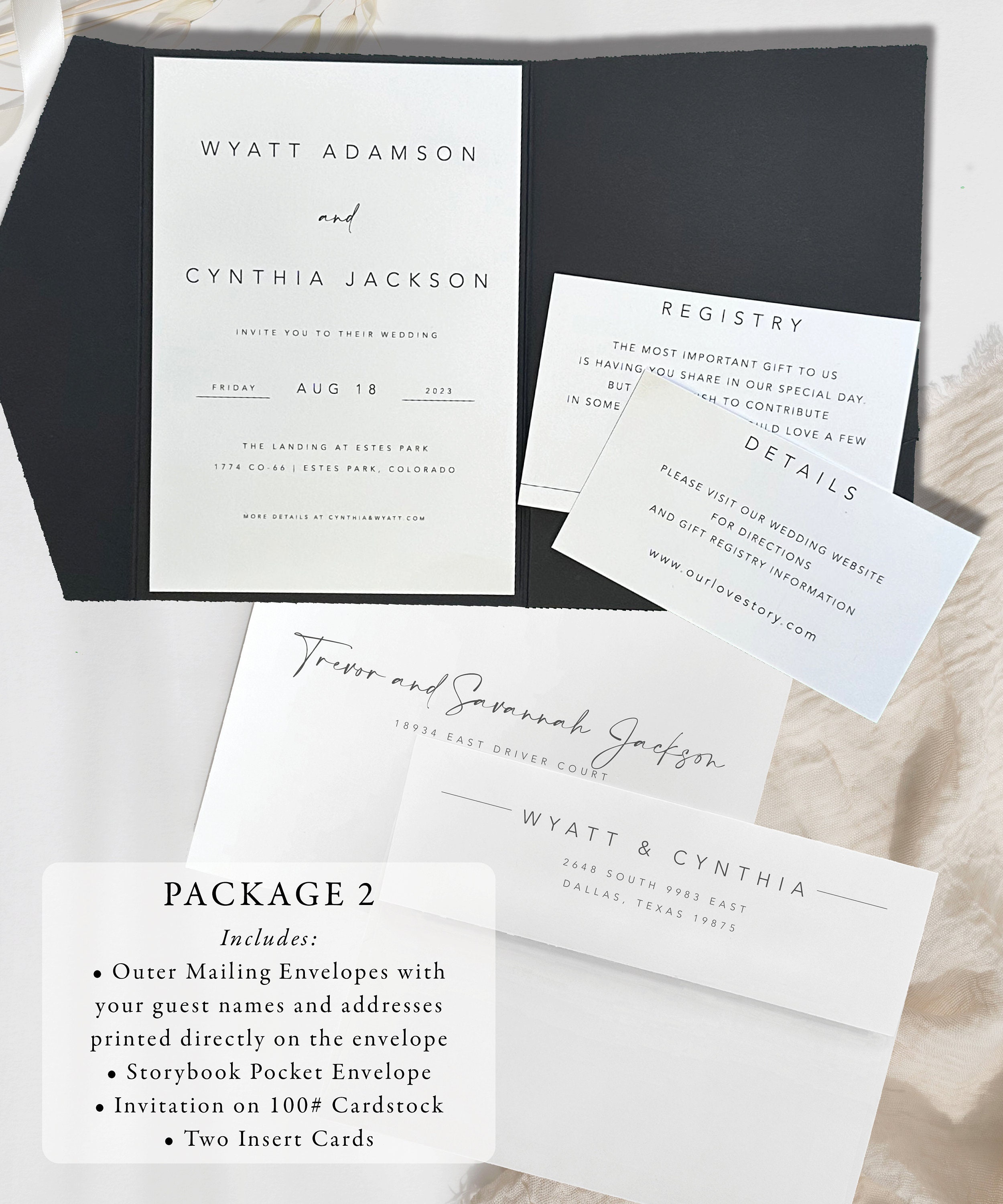 Storybook Wedding Invitation Package: Elegant Modern Classic Suite - Etsy