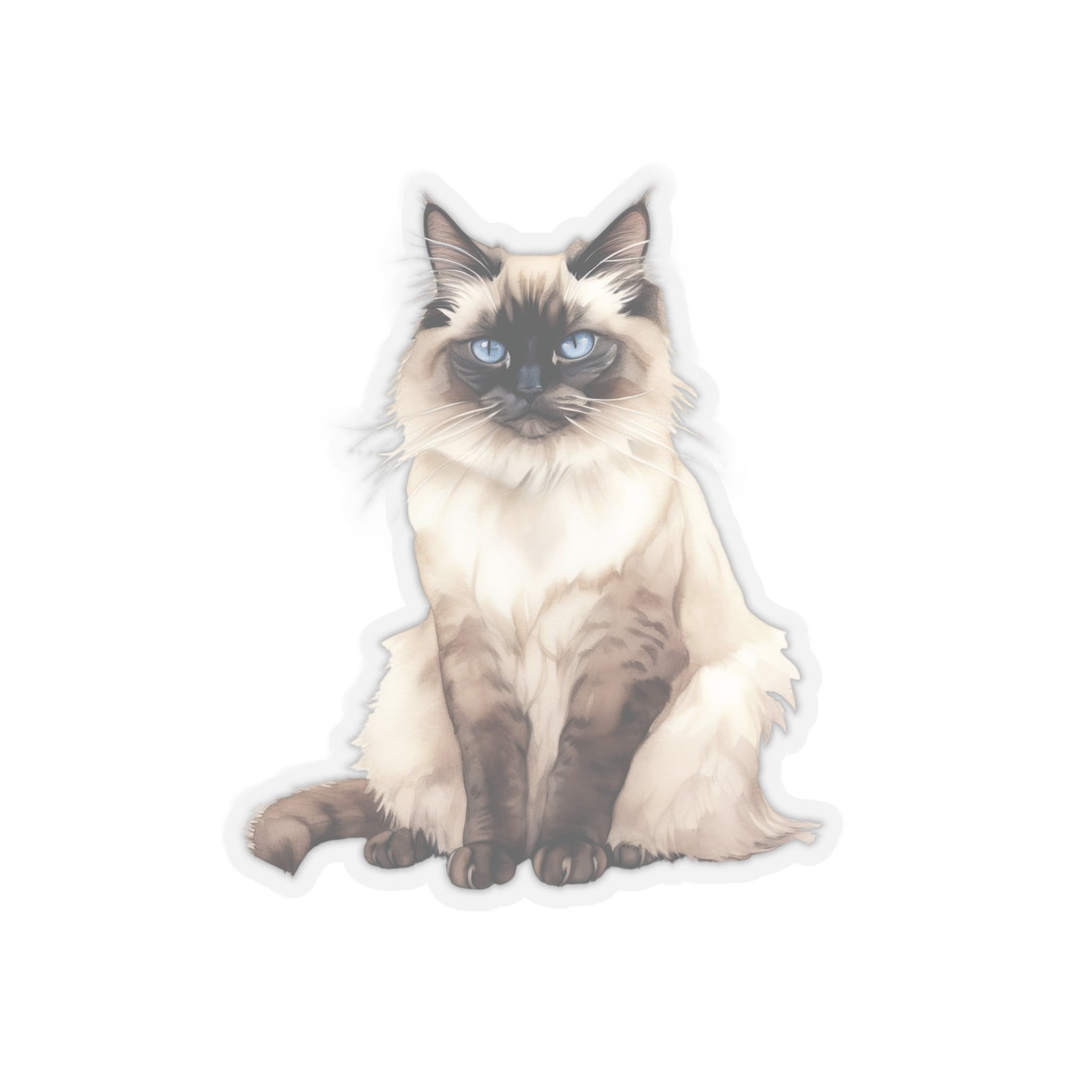 Ragdoll Cat Die-cut Sticker Transparent Vinyl Seal Point Decal Cute ...