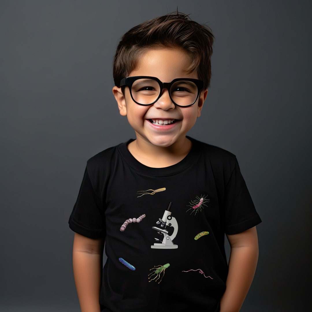 Kid's Microscope T-shirt, Kids Microbiology Shirt, Kids Microbe Shirt ...