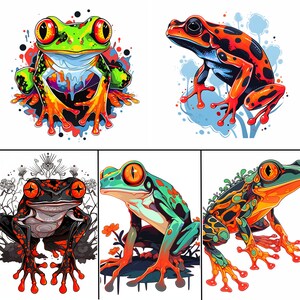 Frogs, Gothic Frogs, Cartoon Style Frogs, for Commercial Use, Digital ...
