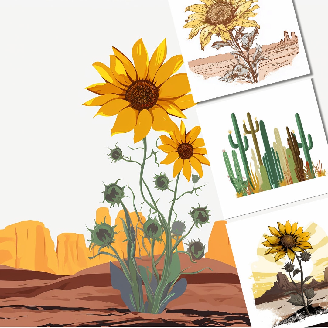 Desert Plants, Clip Art, Commercial Use, PNG, Cactus, Desert Sunflower ...
