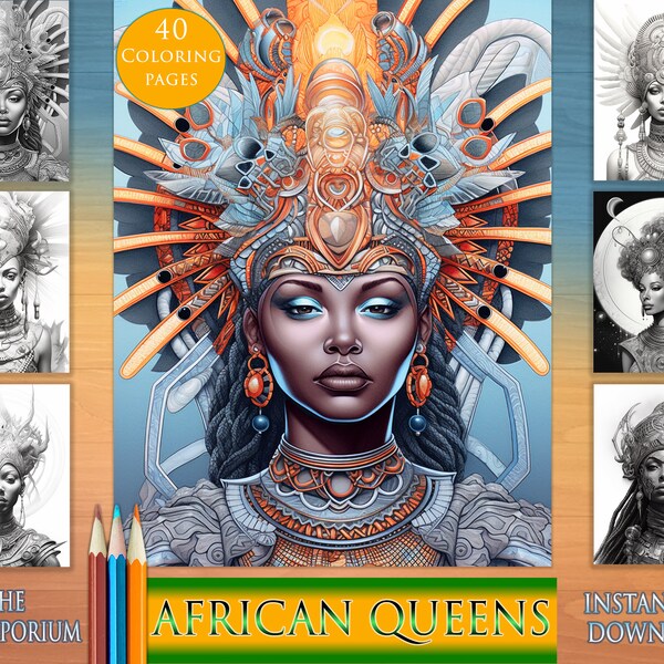African Queens Coloring Pages - Etsy