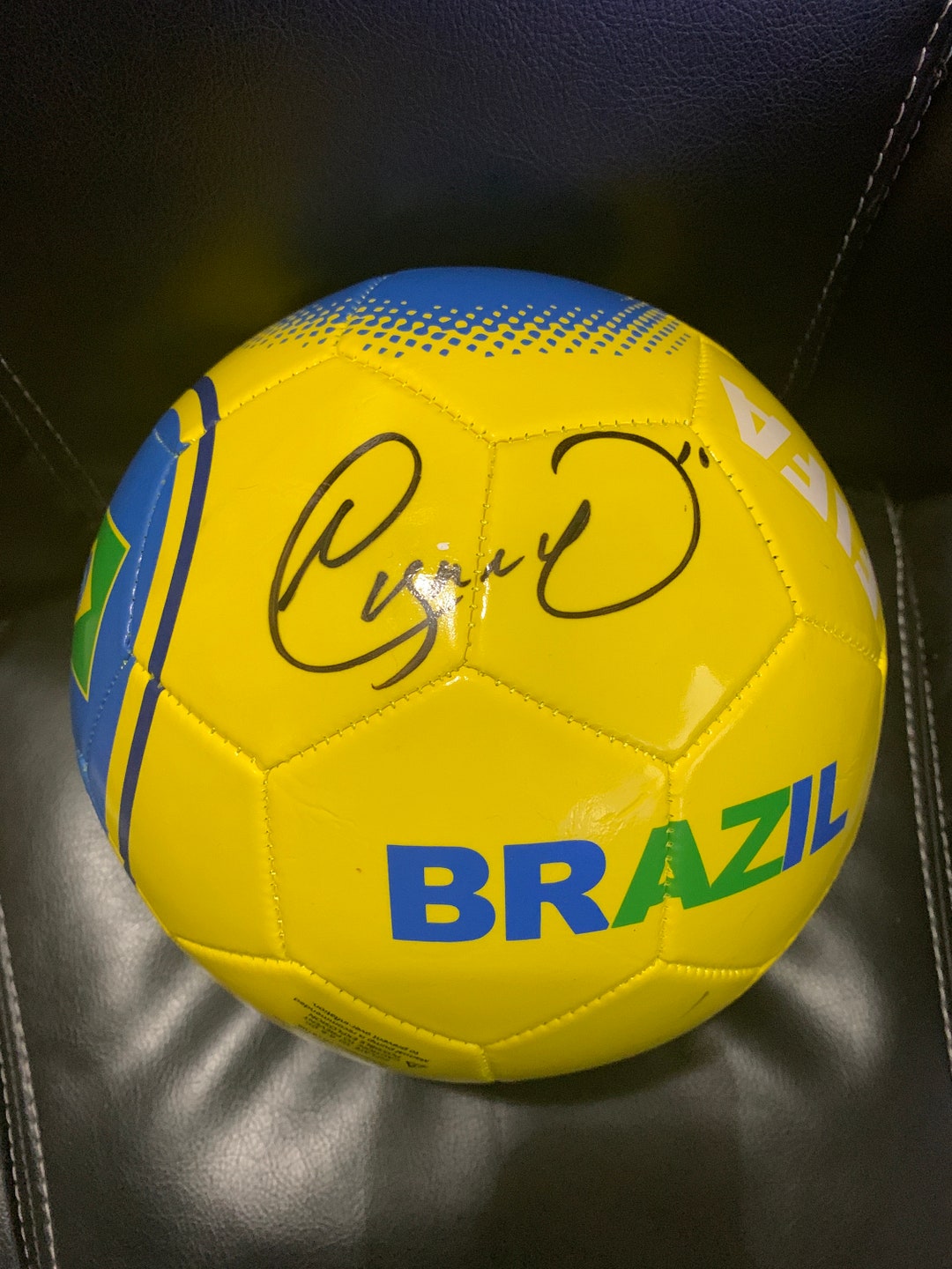 Neymar Jr Autographed Soccer Ball COA Authentic Brazil Futbol Brazil ...