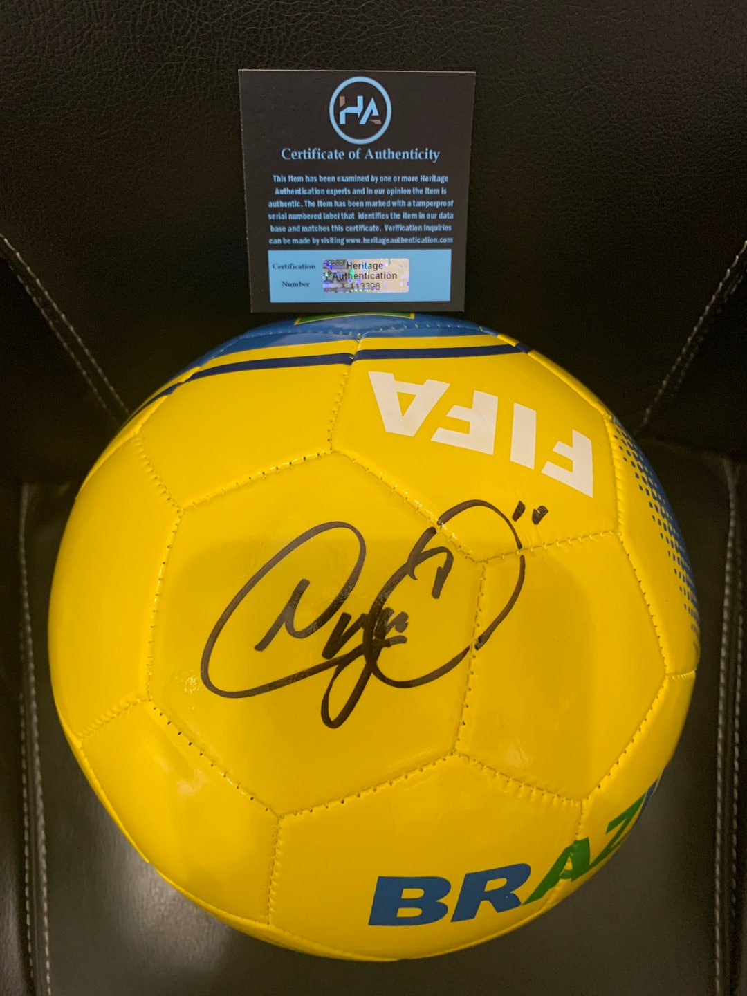 Neymar Jr Autographed Soccer Ball COA Authentic Brazil - Etsy