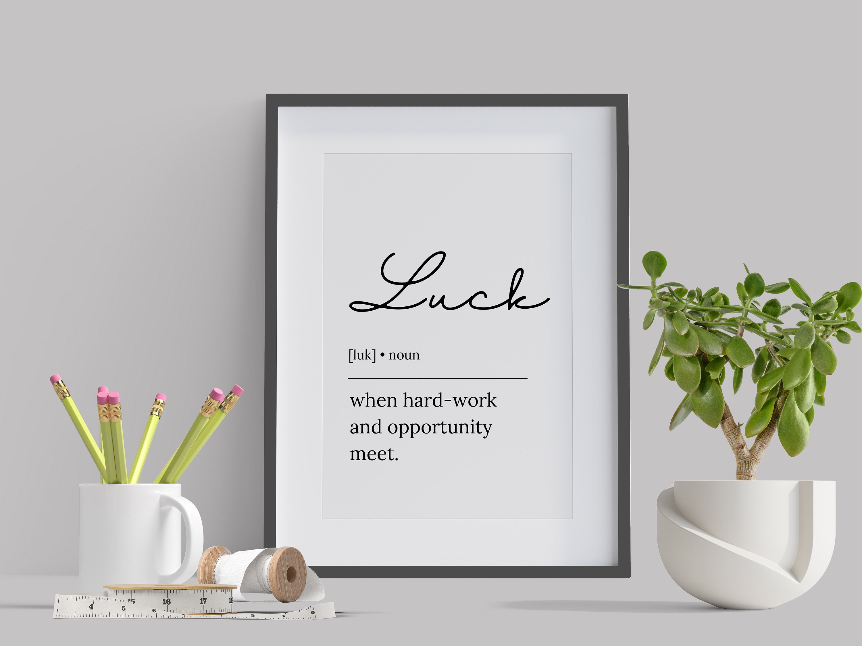 Luck Definition Print, Calligraphy Font, Home Wall Art Prints, High ...