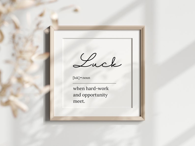 Luck Definition Print, Calligraphy Font, Home Wall Art Prints, High ...