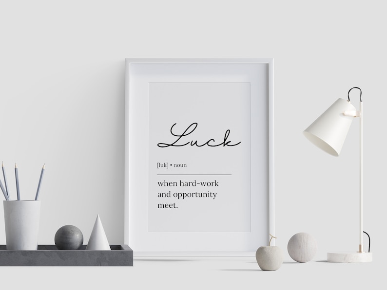 Luck Definition Print, Calligraphy Font, Home Wall Art Prints, High ...