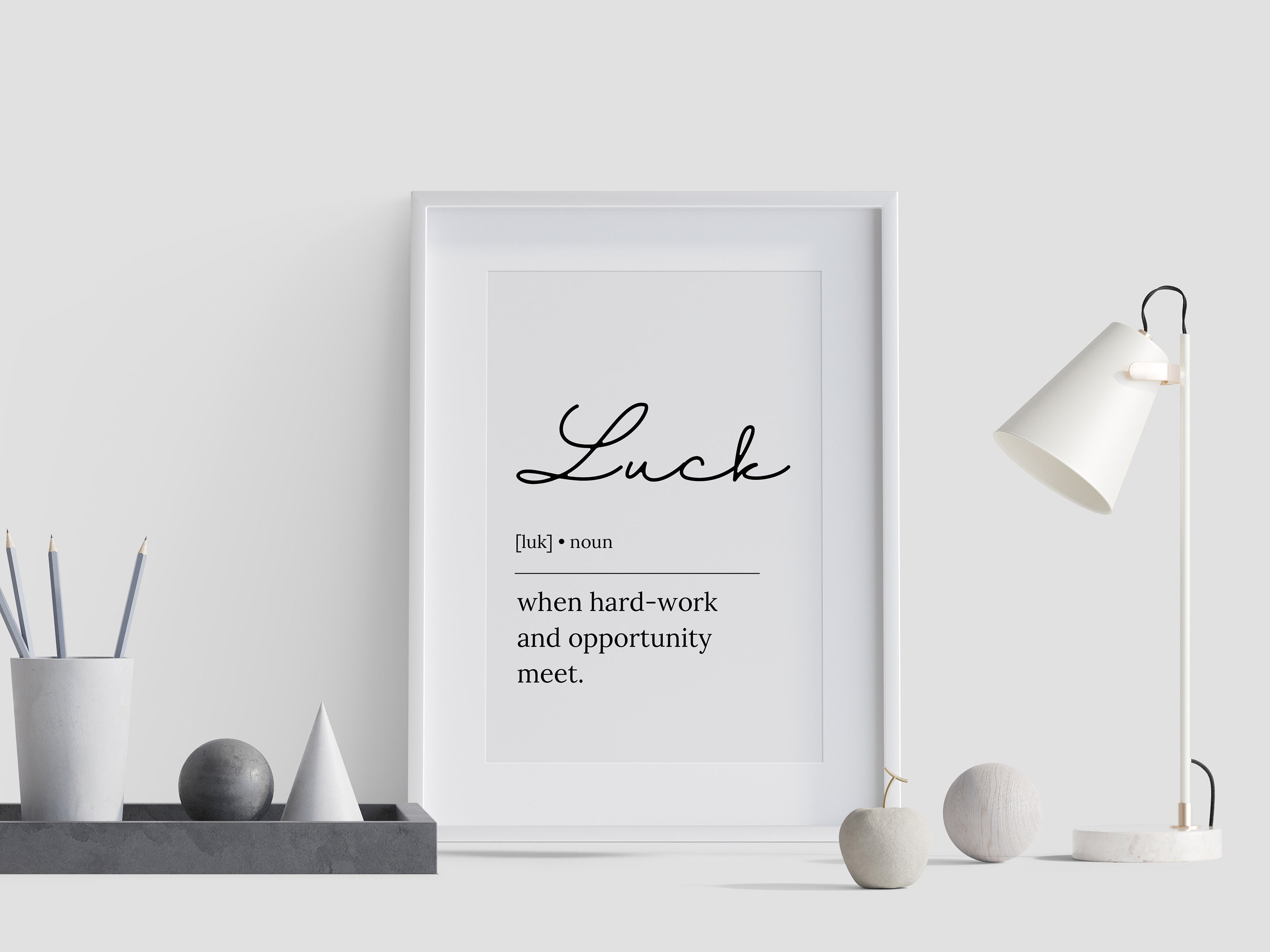 Luck Definition Print, Calligraphy Font, Home Wall Art Prints, High ...