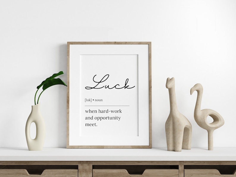 Luck Definition Print, Calligraphy Font, Home Wall Art Prints, High ...