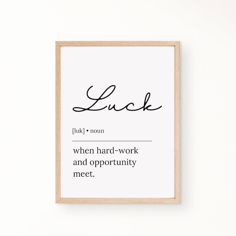 Luck Definition Print, Calligraphy Font, Home Wall Art Prints, High ...