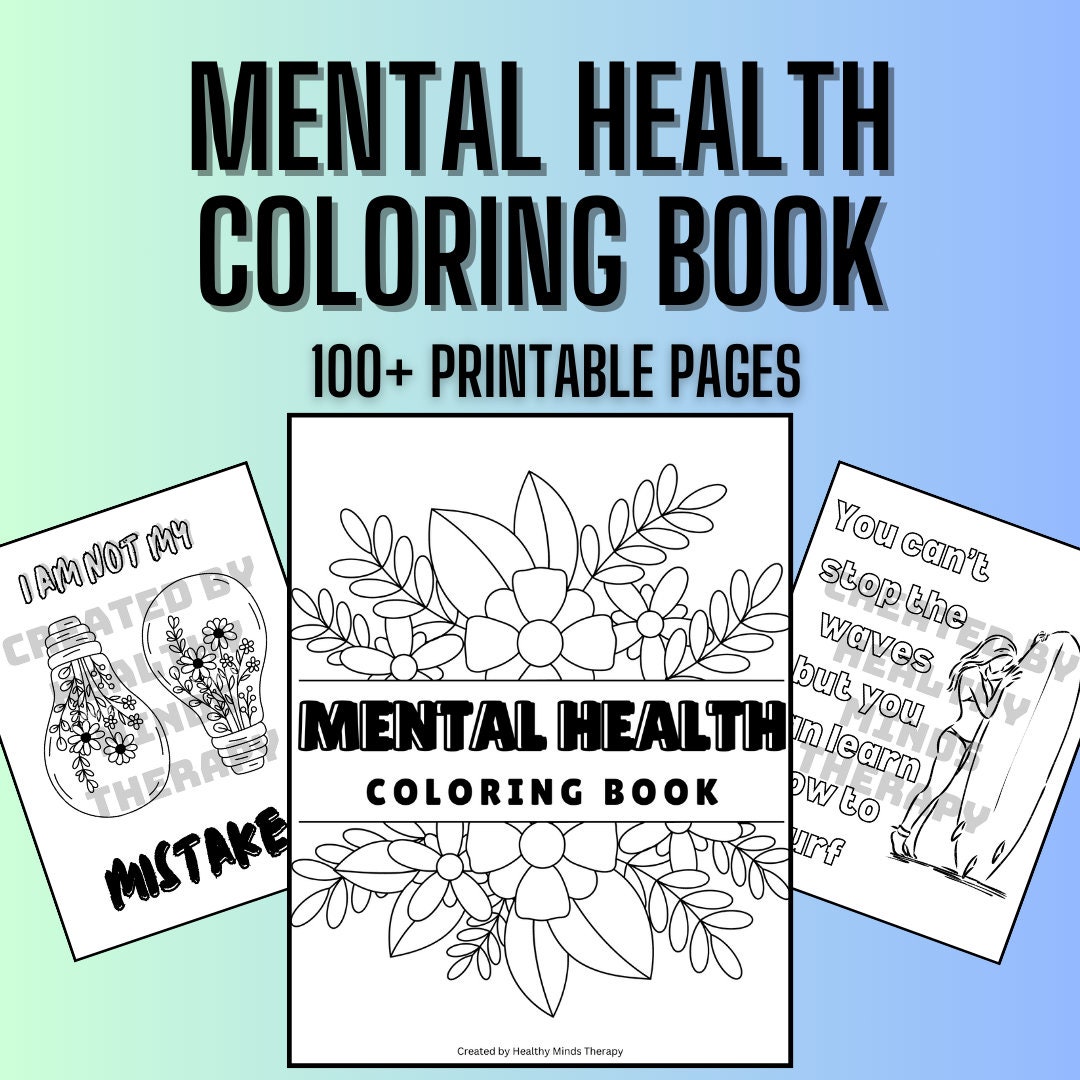 Mental Health Coloring Book PDF Version - Etsy