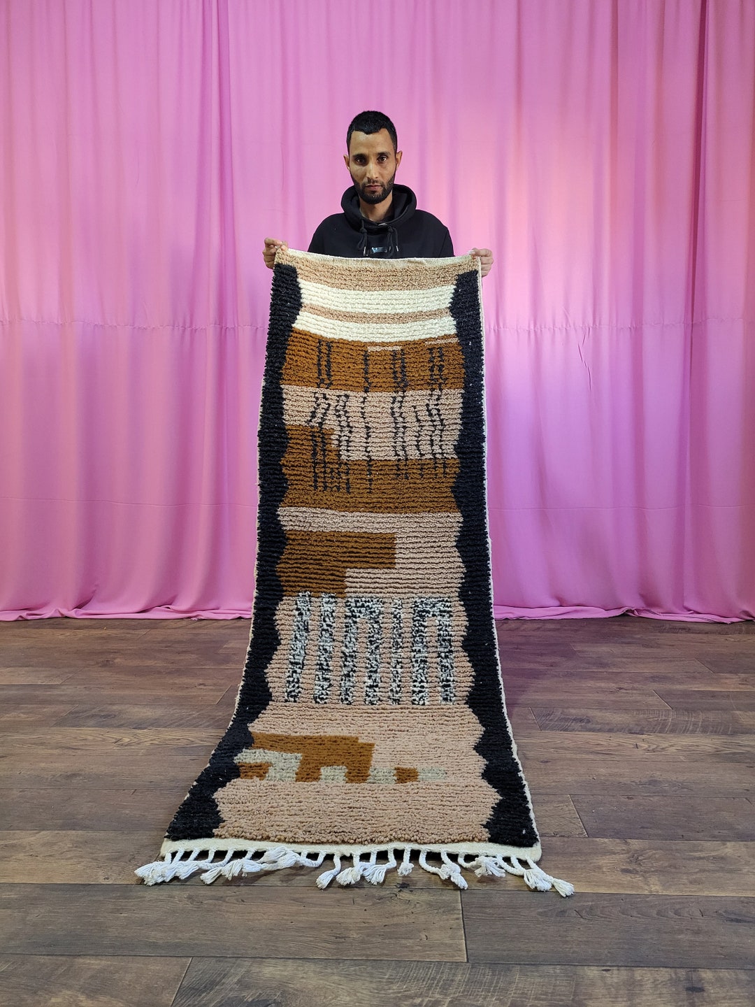 Moroccan Rug Brown Solid Rug Brown Area Rug Beni Ourain Rug Berber Rug ...