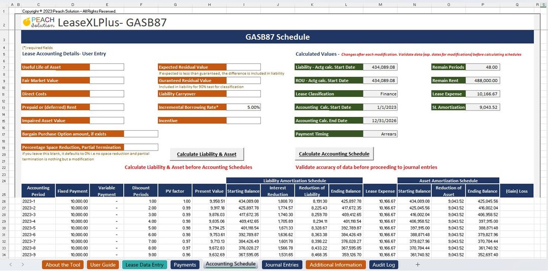 Lease Accounting Excel Solution Finance Gasb87-new Lease Modification ...